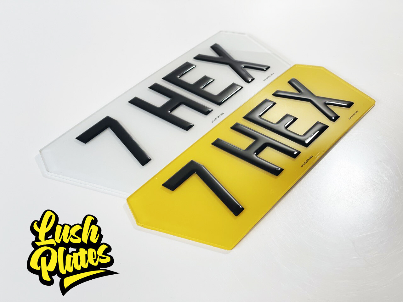 ROAD LEGAL PRINTED 3D 4D 6MM GEL V1 LAMBO SHAPE SHORT HEX BORDER NUMBER ...