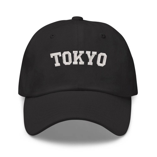 Tokyo embroidered dad hat, black cotton cap hat, vacation cap hat | eBay