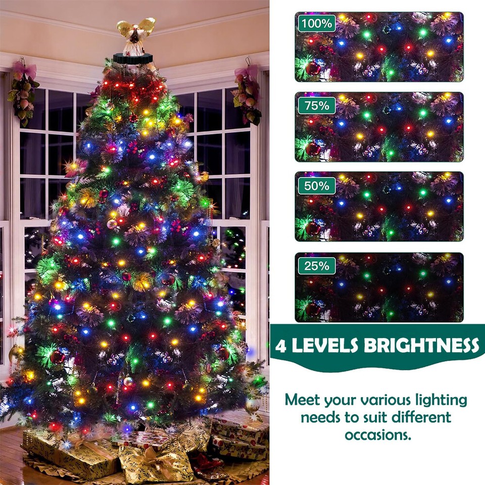 Christmas Tree Waterfall String Lights 200LED Color Changing fr Home ...