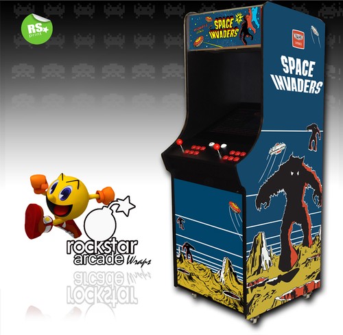 Space Invaders Arcade Side Artwork Panel Stickers Graphics Laminated ...