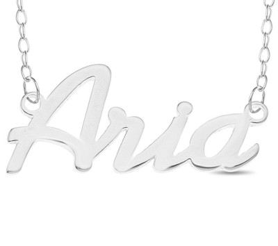 Aria Name Plate Necklace Pendent Sterling Silver female Personalized ...