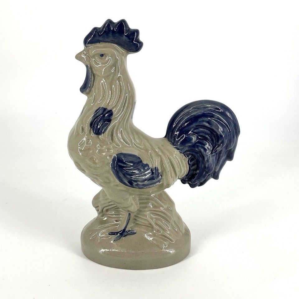 Beaumont Brothers Pottery Rooster Figurine BBP Salt Glaze Blue Gray ...