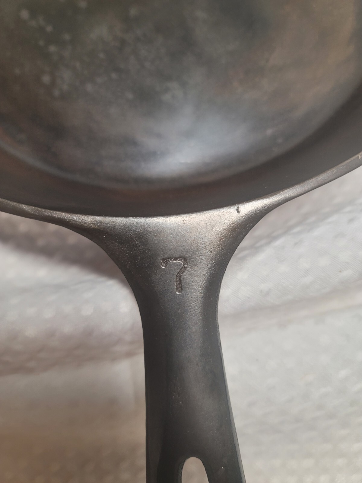 GRISWOLD NO 7 CAST IRON SKILLET 701 B SMALL BLOCK W/ FLUTED HANDLE | eBay