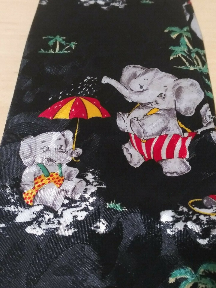 Beach Elephants Mens Necktie Cartoon Elephant Empire High Fashion Neck ...
