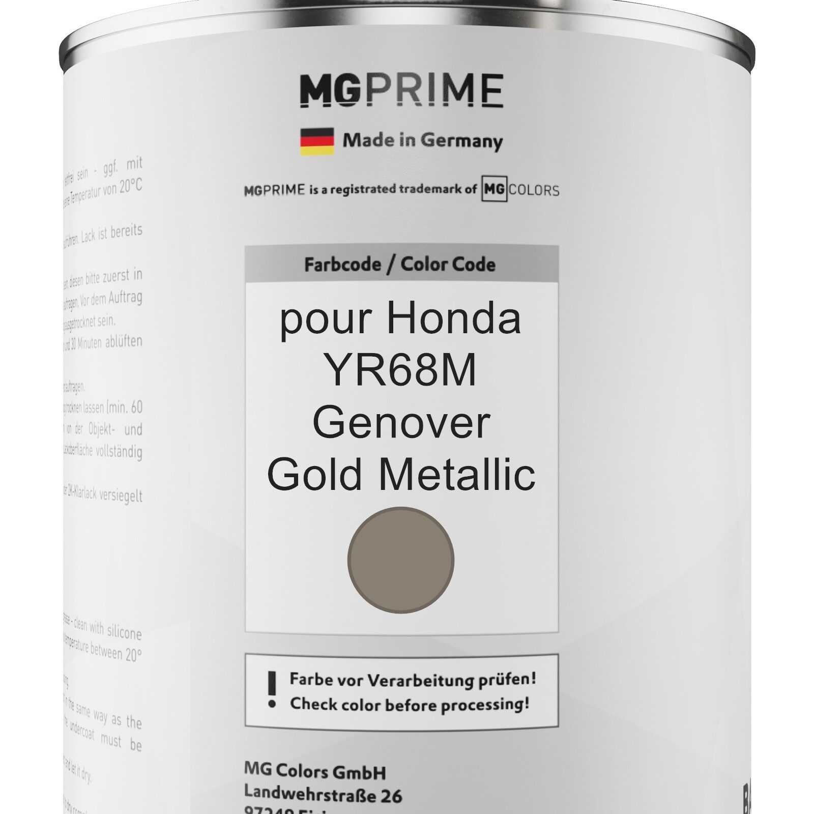 Peinture Voiture pot pour Honda YR68M Genover Gold Metallic 1,0l ...