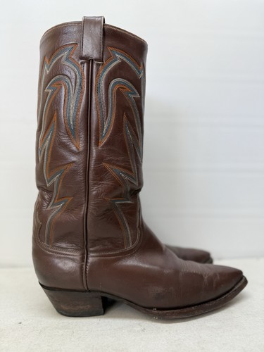 AUSTIN HALL BOOTS Handmade Men’s Brown Leather Western Cowboy Boots | eBay