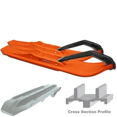 C&A PRO XCS Snowmobile Skis ORANGE Arctic Cat M 8000 Mountain Cat 162 ...