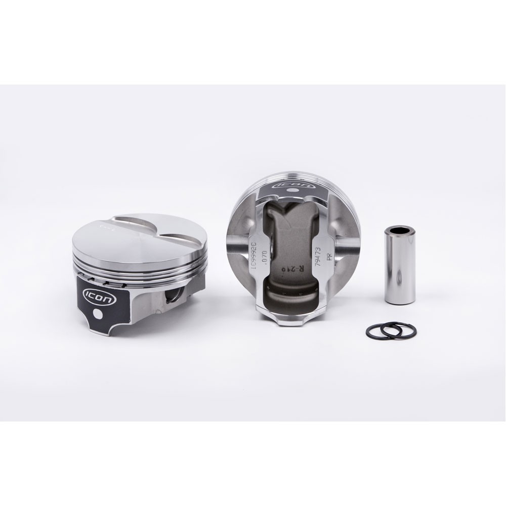 Icon Piston Set IC9992C.030; FHR 4.030 -3.3cc Flat Top 2V for Chevy 6 ...