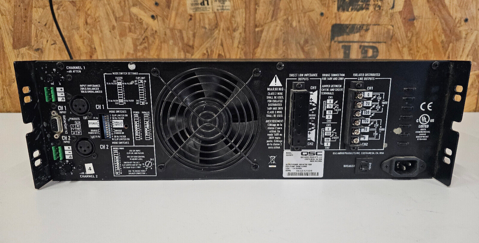 QSC ISA 300Ti Professional Power Amplifier 2 Channel 300W *Working READ ...
