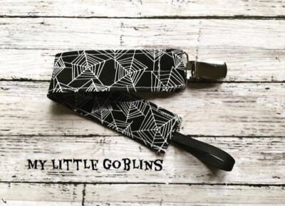 Gothic Spider Webs Pacifier Holder New Handmade Goth Baby | eBay