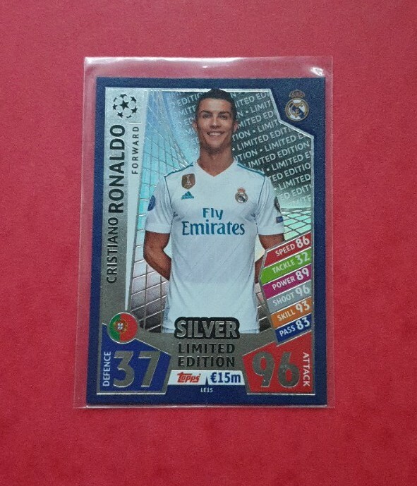 CRISTIANO RONALDO LE15 REAL MADRID 2017 SILVER LIMITED EDITION TOPPS ...