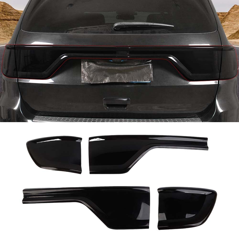 4X Blackened Rear Tail Light Covers Trim Deco For Dodge Durango 14 ...
