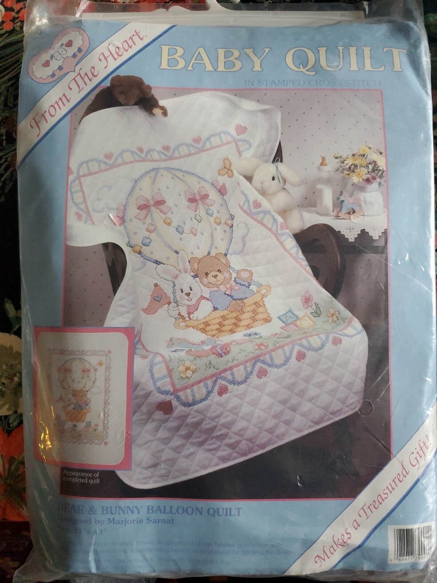 Cross Stitch Stamped Baby Blankets Baby Quilt Cross Stitch Kits For