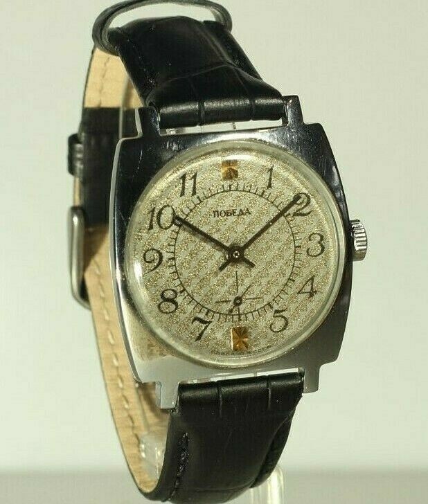Wrist Watch Pobeda Square 33mm Mechanical Soviet Vintage USSR ...