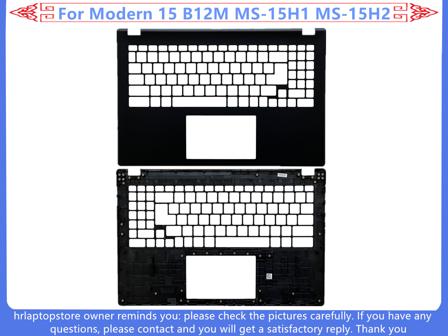 New For MSI Modern 15 B12M MS-15H1 MS-15H2 LCD cover / Bezel / Palmrest ...