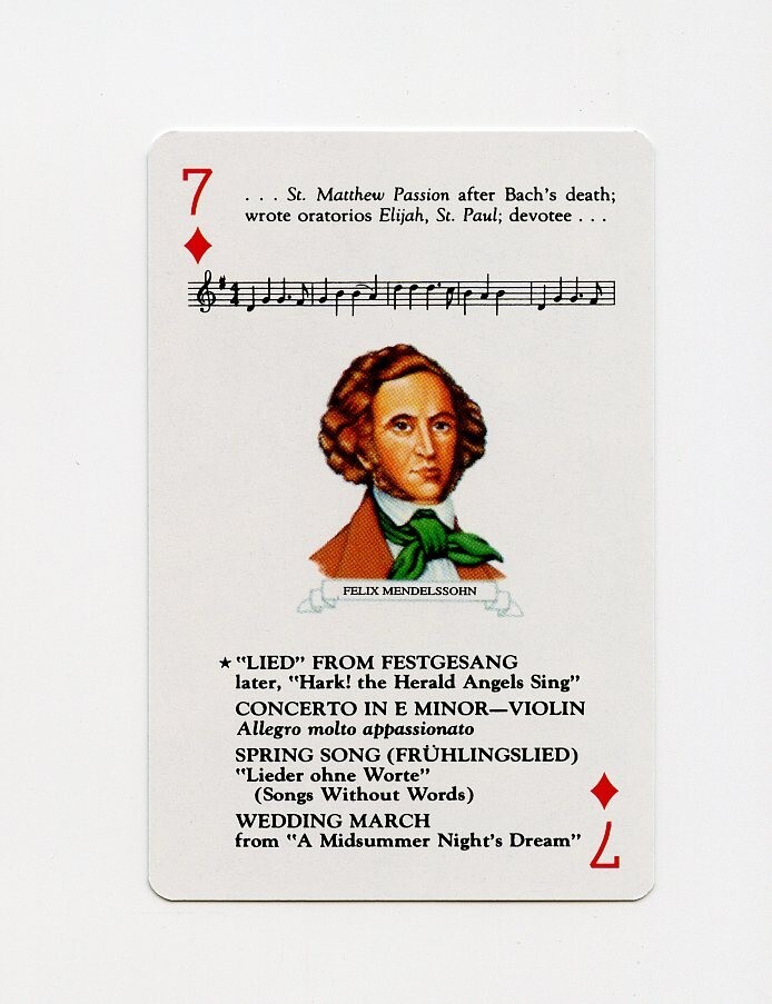 #TN27273 FELIX MENDELSSOHN #7D Famous Composer Trading Card | eBay