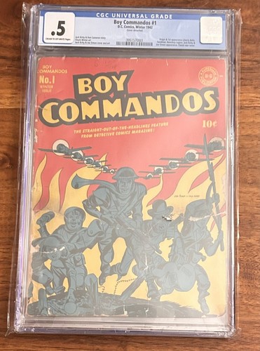 GOLDEN AGE DC COMICS WINTER 1942 BOY COMMANDOS #1 CGC .5 Complete | eBay
