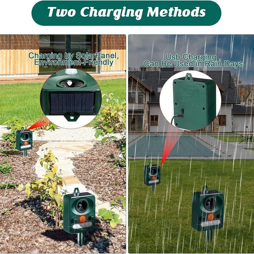 Easylife Solar Pest Repeller, Solar Powered Cat and Dog Repellent for ...
