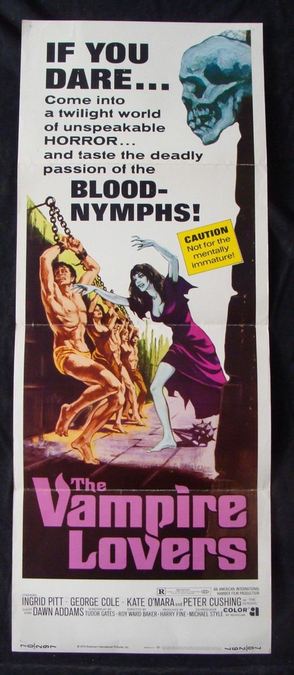 VAMPIRE LOVERS movie poster INGRID PITT Hammer Horror movie poster ...