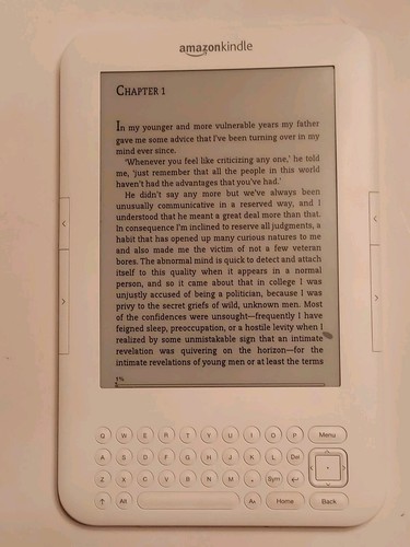 Amazon Kindle Keyboard 3rd Gen D00901, White, New Battery, Tested and ...