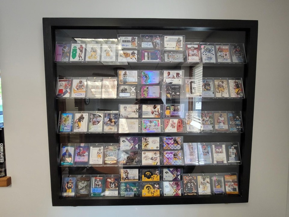 Graded Trading Card Display Case USA Made 55 Sport Oak Wood Baseball ...