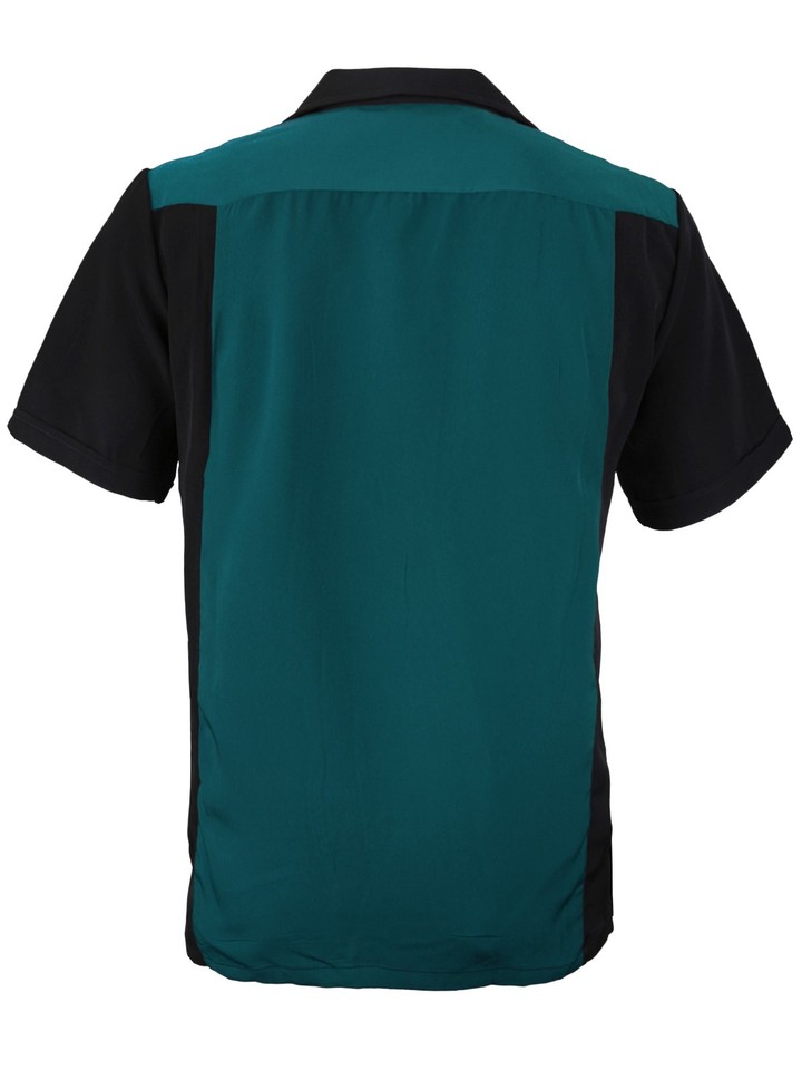 Men's Premium Retro Classic Two Tone Guayabera Bowling Casual Dress ...