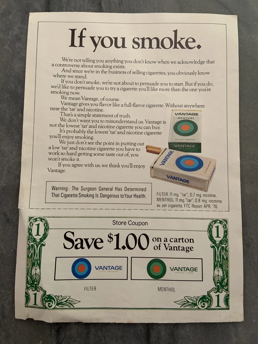 Vantage Cigarette Filter