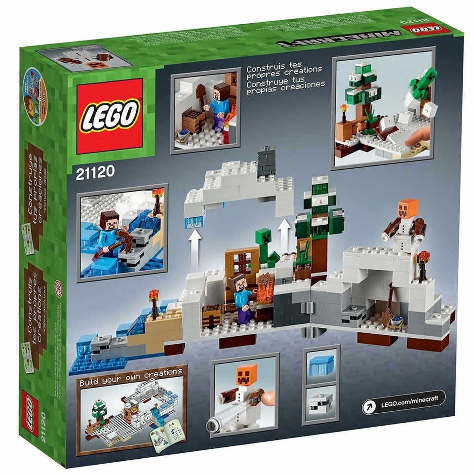 LEGO Minecraft 21120 Minifig-scale The Snow Hideout Blocky Snow Golem ...