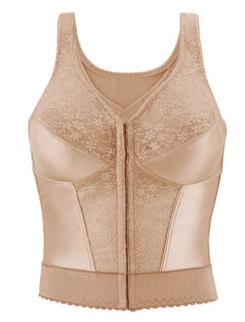 Exquisite Form 5107565 Front Close Lace Longline Posture Bra 44 B White ...