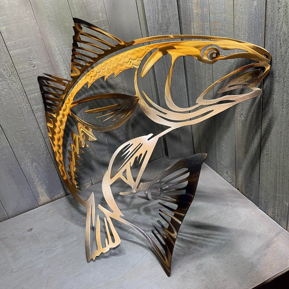 Metal 24" Redfish Wall Art Plasma Cut Sign Fishing Fisherman ocean lake ...