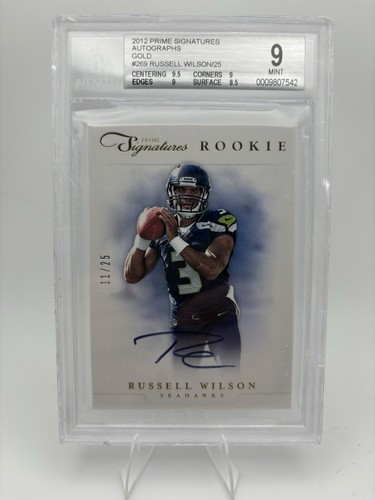 2012 Panini Prime Signatures Russell Wilson RC Rookie /25 BGS 9 AUTO 10 ...