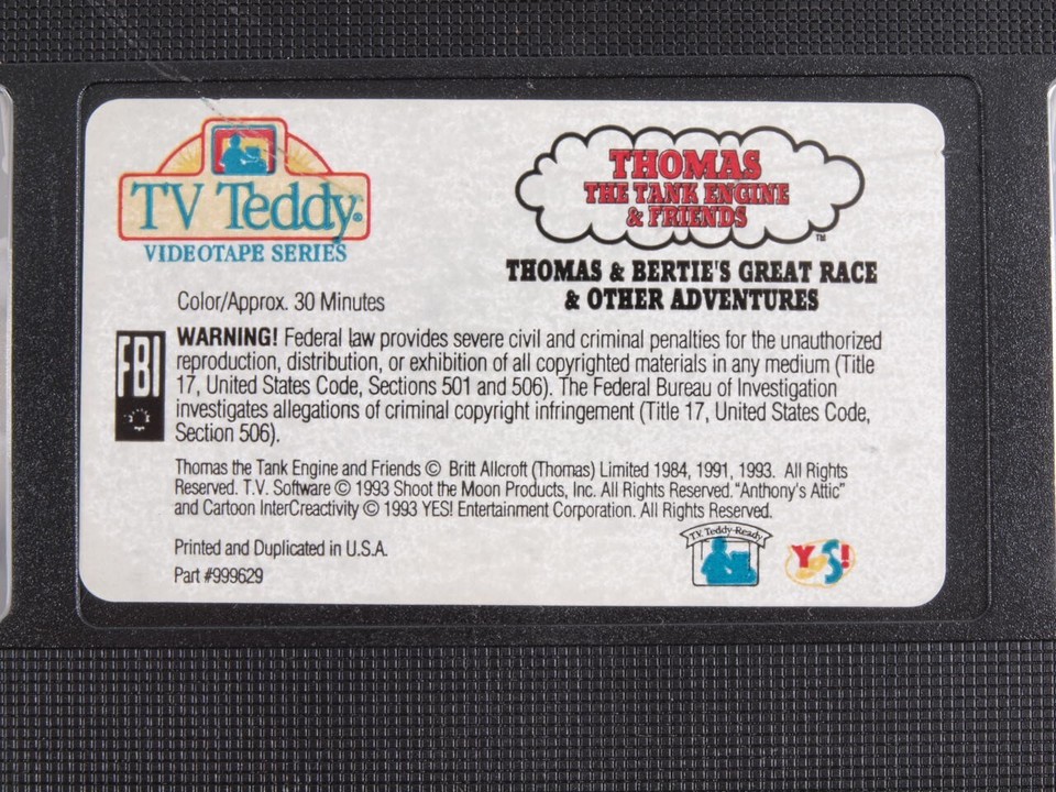 Thomas The Tank Engine VHS Tape Bertie's Great Race Teddy TV | eBay