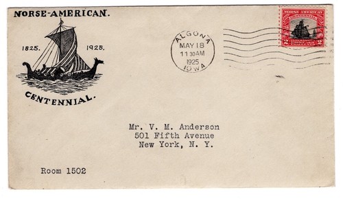 #620 Norse-American 2c FDC 1925 - Hand-drawn Whitney's Stamps? | eBay