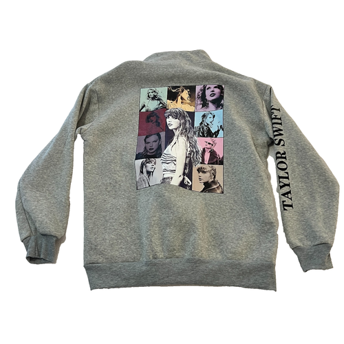 Taylor Swift Exclusive The Eras Tour Merch Gray Graphic 1/4 Zip ...