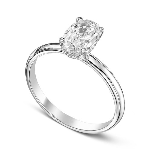 Real 1CT Oval Shape Diamond Engagement Ring 14k White Gold VS Clarity ...