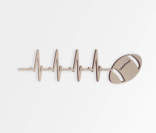 Wooden Sign "Heart Beat Monitor Football"- Cut Out, Wall Art, Home ...