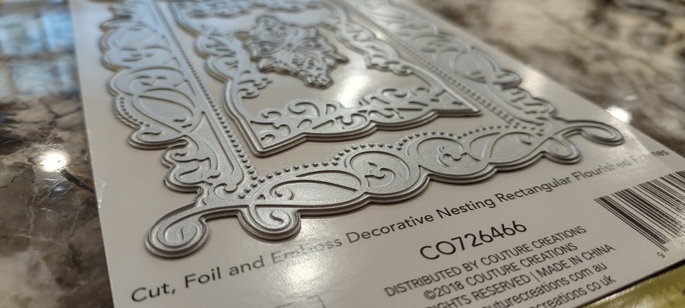 Couture Creations Cut, Foil & Emboss Rectangular Flourished Frame Die ...