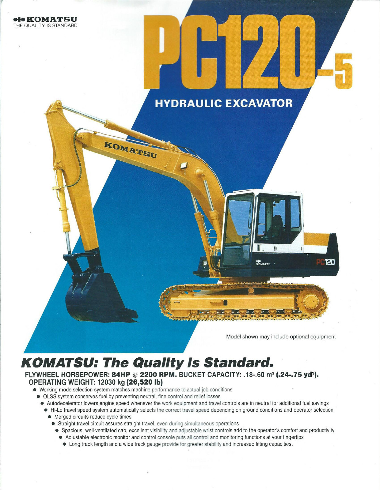 Equipment Brochure - Komatsu - PC120-5 - Hydraulic Excavator - c1989 ...