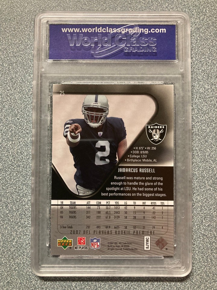 2007 UPPER DECK NFL ROOKIE PREMIER JAMARCUS RUSSELL WCG 10 - GEM MINT ...