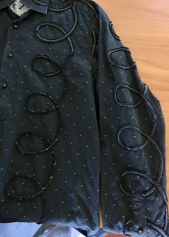 Western BRANDOLINI Men's Black Embellished Medium Long Sleeve Shirt | eBay