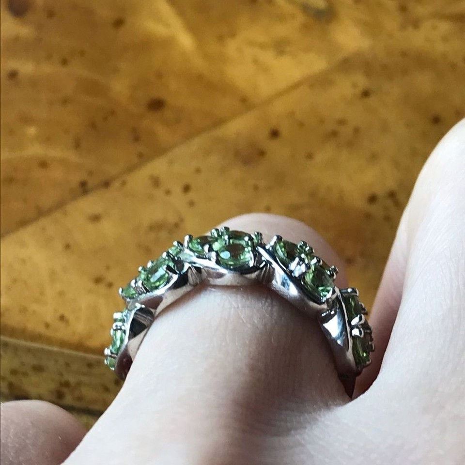 Natural Arizona Peridot Sterling Silver Heart Ring Size 7 | eBay