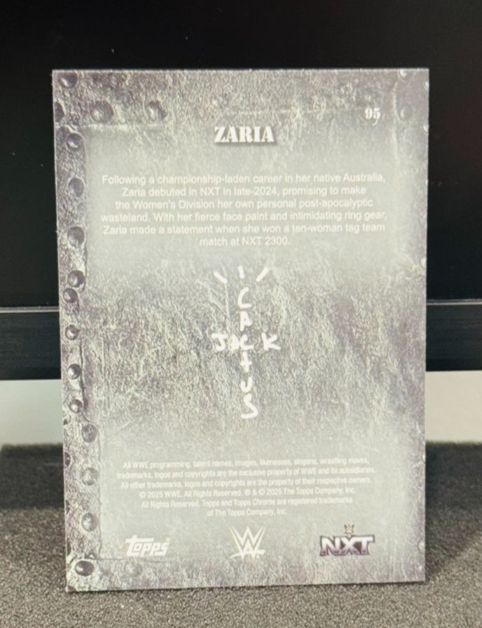 ZARIA ROOKIE! 2025 Topps Chrome WWE + Cactus Jack Base Chrome WWE NXT ...