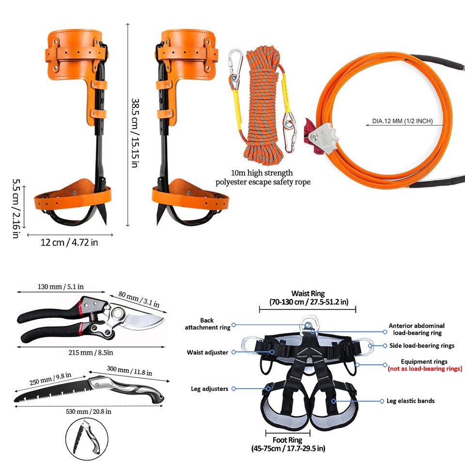 Tree Climbing Gear Set，Tree Climbing Spikes, Tree Climbing Gear with ...