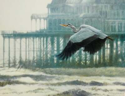 Matthew Hillier - Misty Morning - Heron - RARE A/P Lithograph - Signed ...