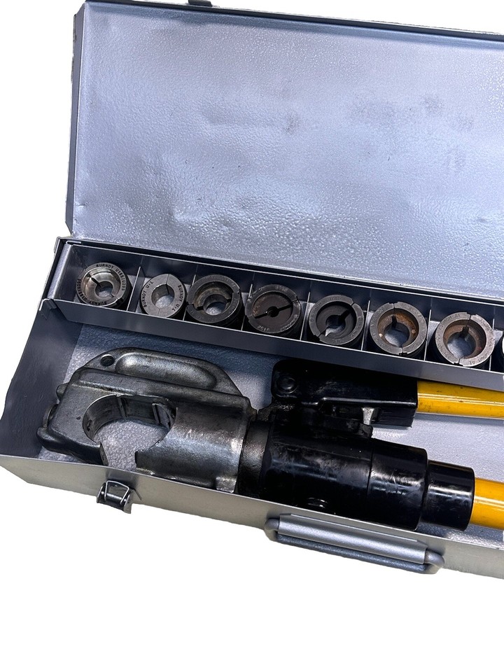 T&B Thomas & Betts TBM12M Hydraulic Crimper With 12 Sets Of Dies ...