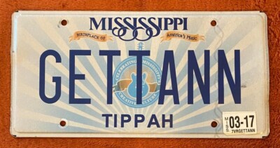 Mississippi VANITY License Plate GETTANN | eBay