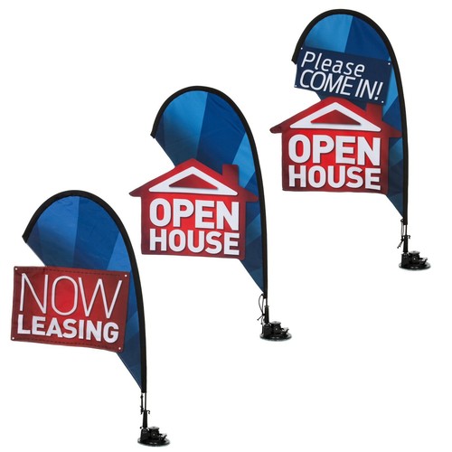Open House Sign Real Estate Flag Apartment Leasing Sign Flag Kit Small ...