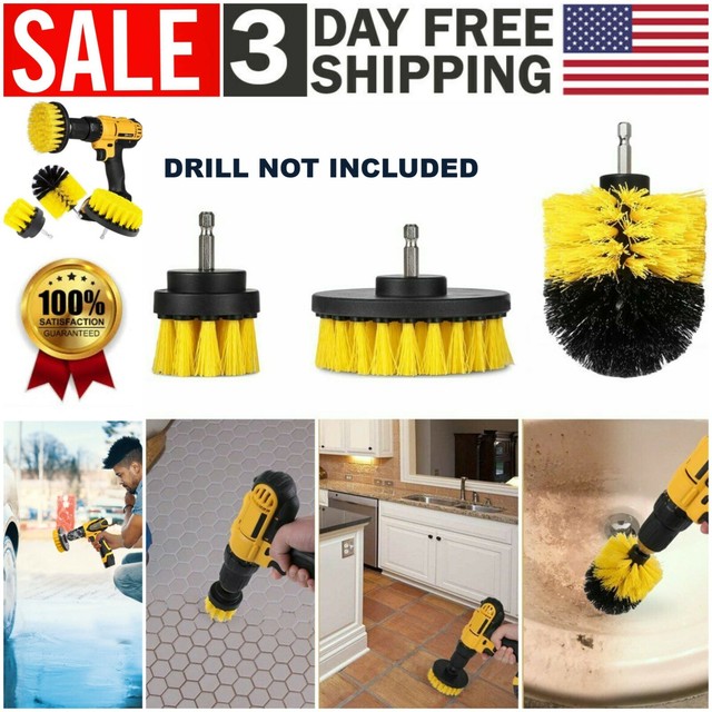 Power Scrubber Drill Brush Cleaner Bathroom Combo Tub 3pcs Set Tile ...