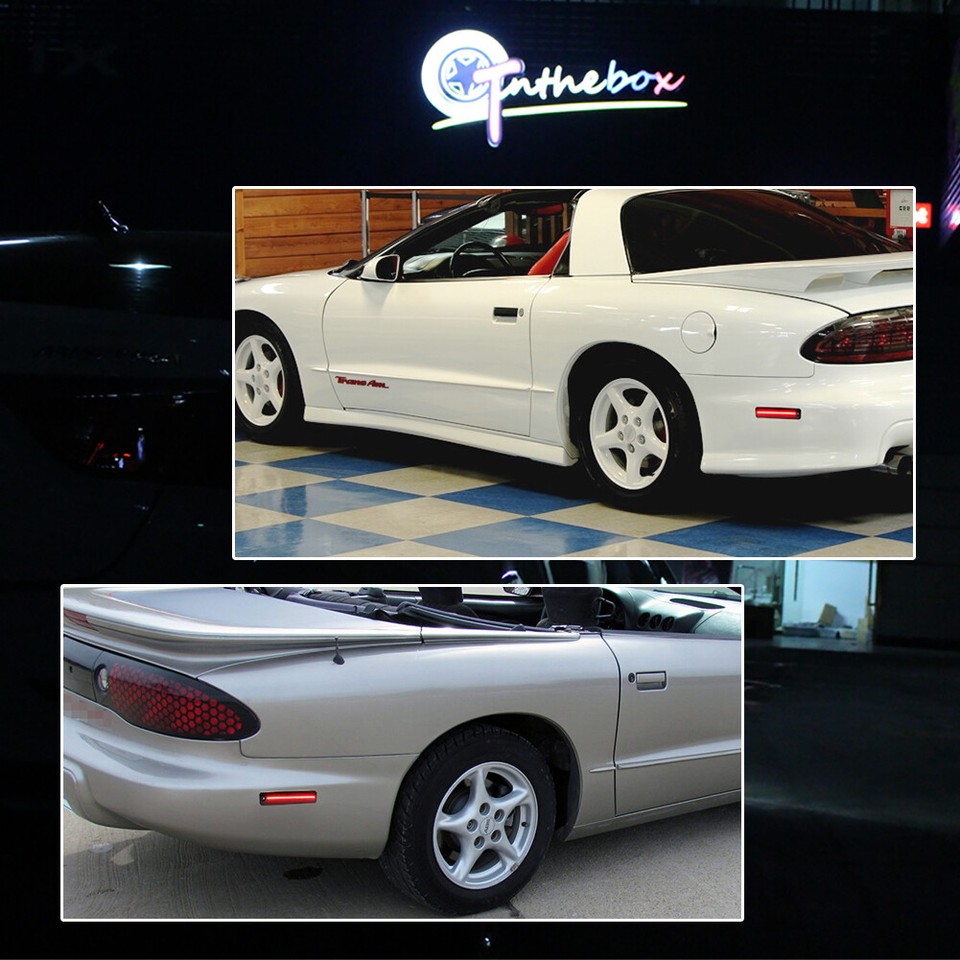 For 1993-2002 Pontiac Firebird Trans AM Smoke Red LED Rear Side Marker ...