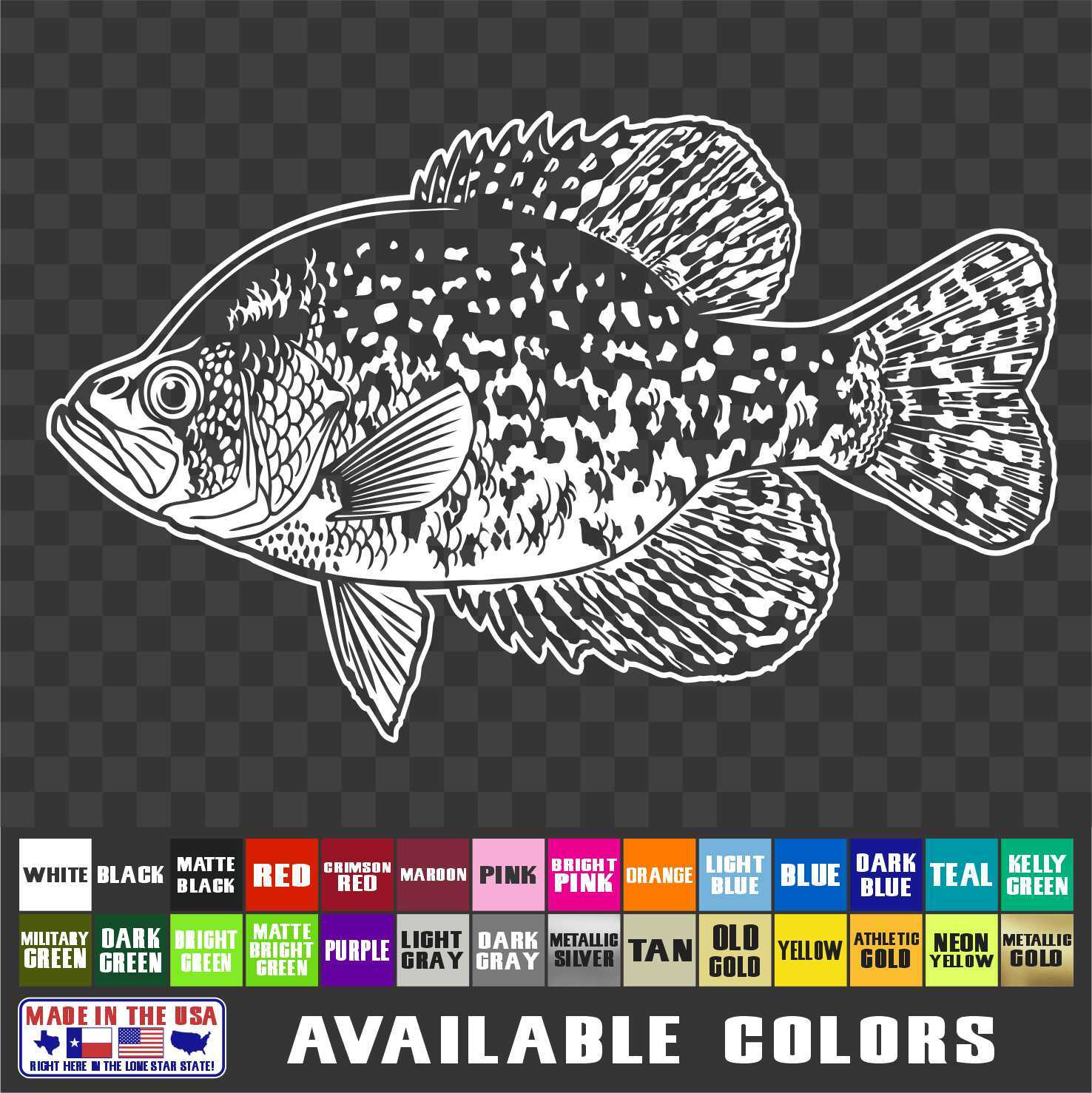 CRAPPIE Sticker Fishing Decal Fish Bull Ripping Lips Panfish Slab Jig ...